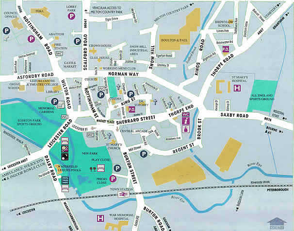 Melton Mowbray Map of Town Melton Mowbray Map of Town